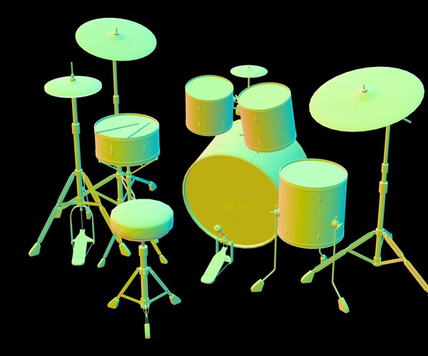 ArtStation - Drum Kit - Game ready props | Game Assets