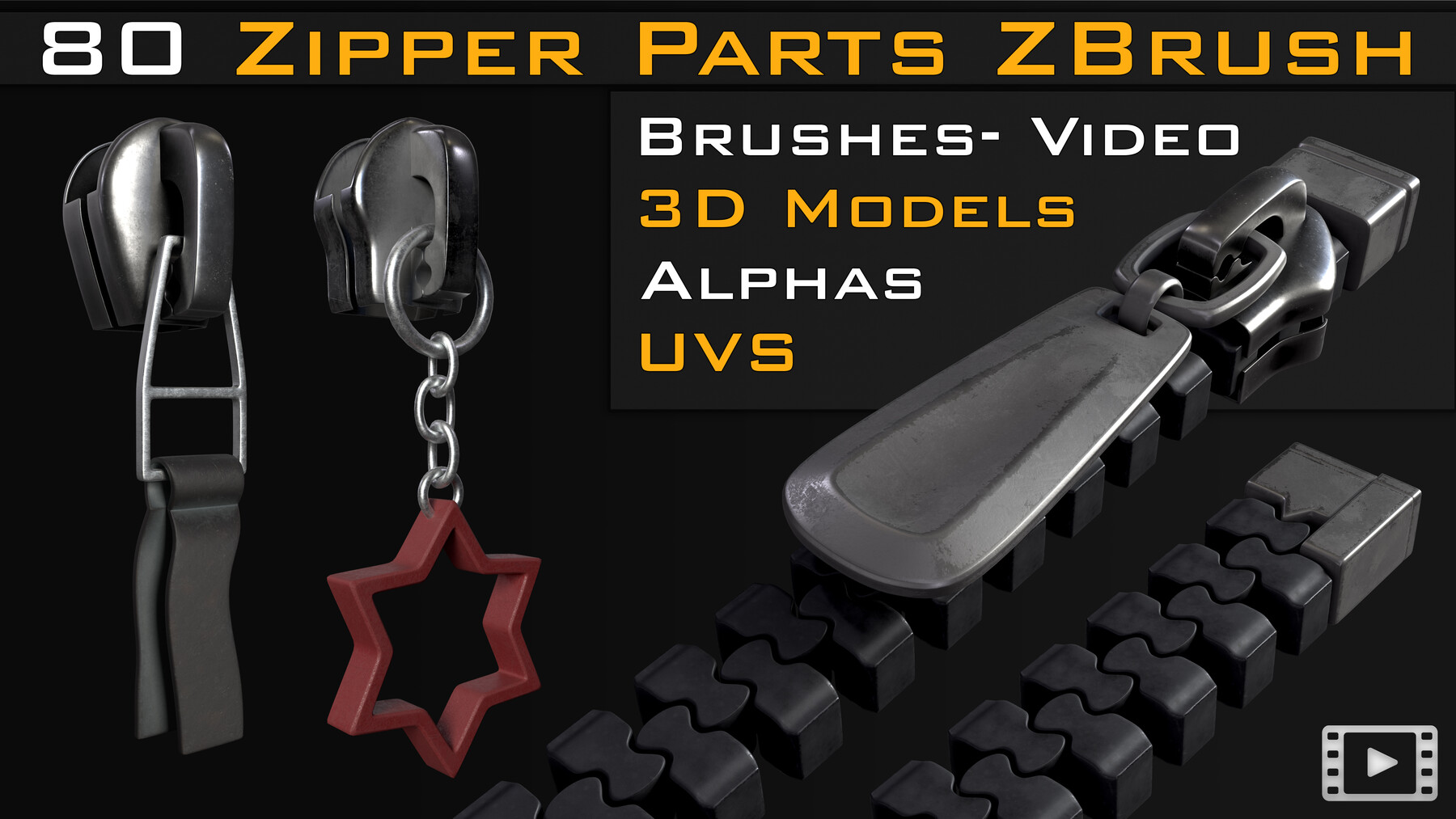 ArtStation - 80 zipper parts_Zbrush Brushes (IMM_STD)_ 3D Models (obj_fbx_max)_Alpha (psd_png ...