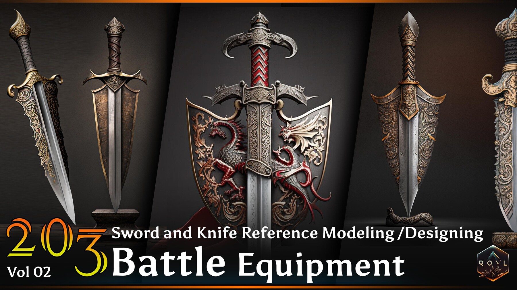 ArtStation - 203 Battle Equipment Sword and Knife Reference Modeling ...