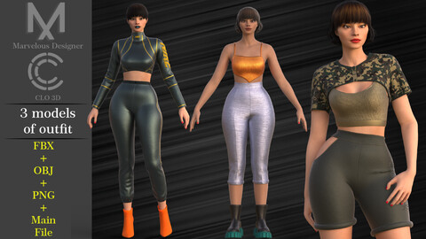 ArtStation - Girls Outfit 11 / Marvelous Designer / CLO3D Project File ...