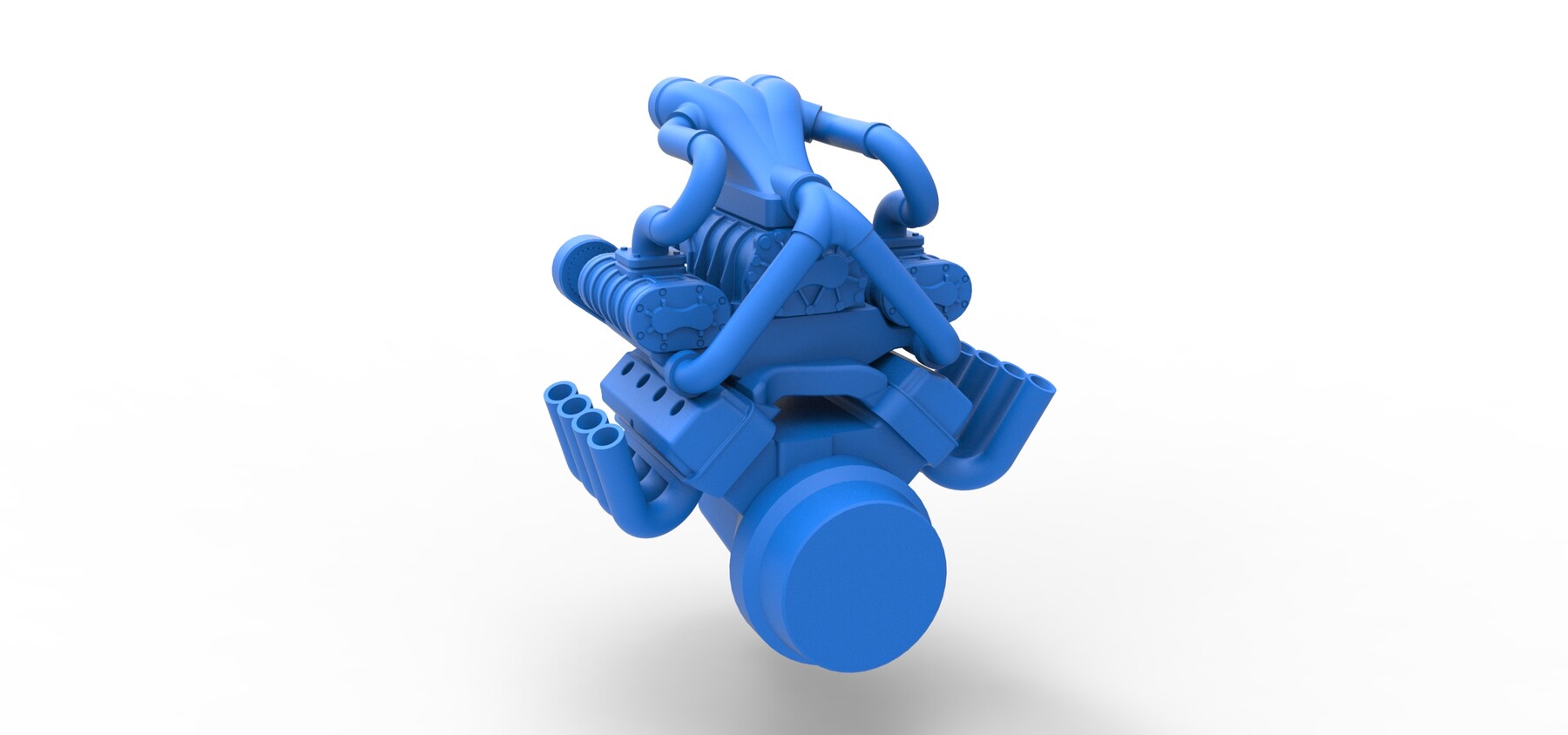 ArtStation - 3D printable Diecast engine V8 with triple supercharger ...