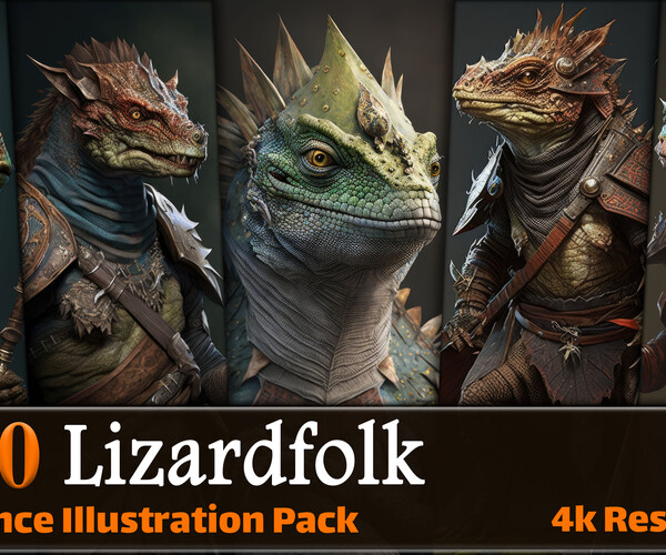 ArtStation - 240 Lizardfolk Reference Pack | 4K | v.12 | Artworks