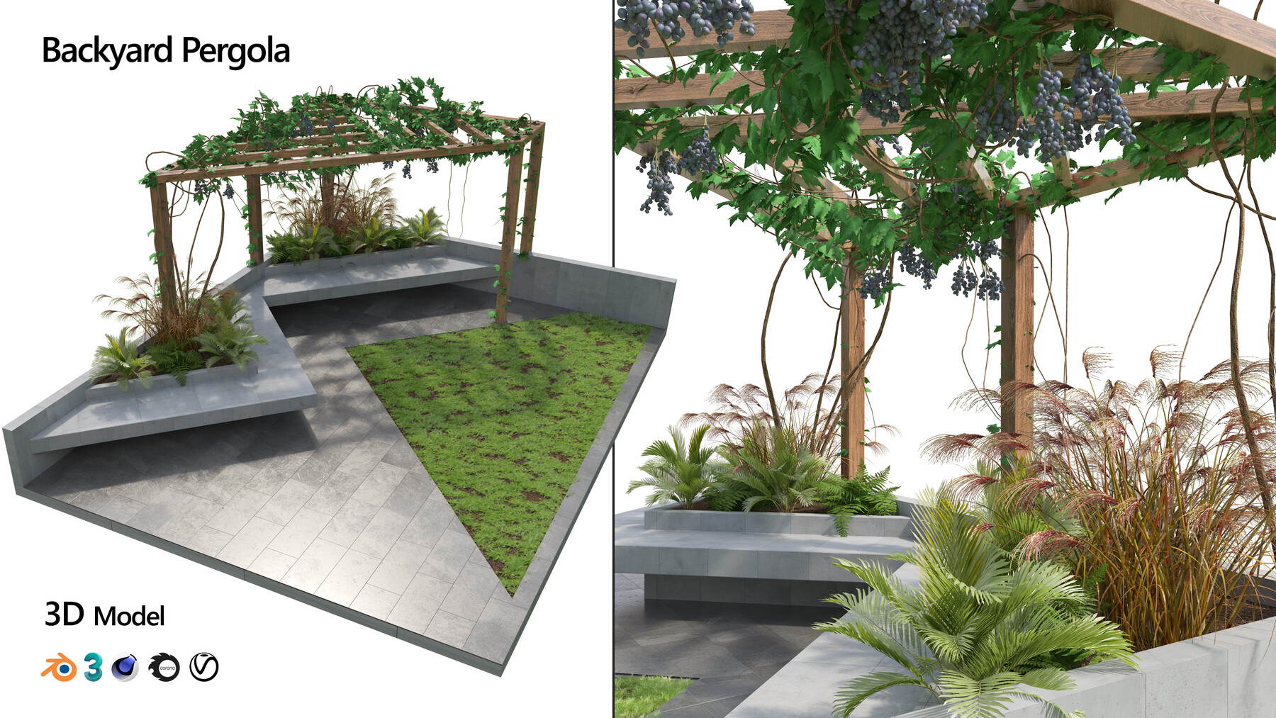 ArtStation - backyard with crape vine | Resources