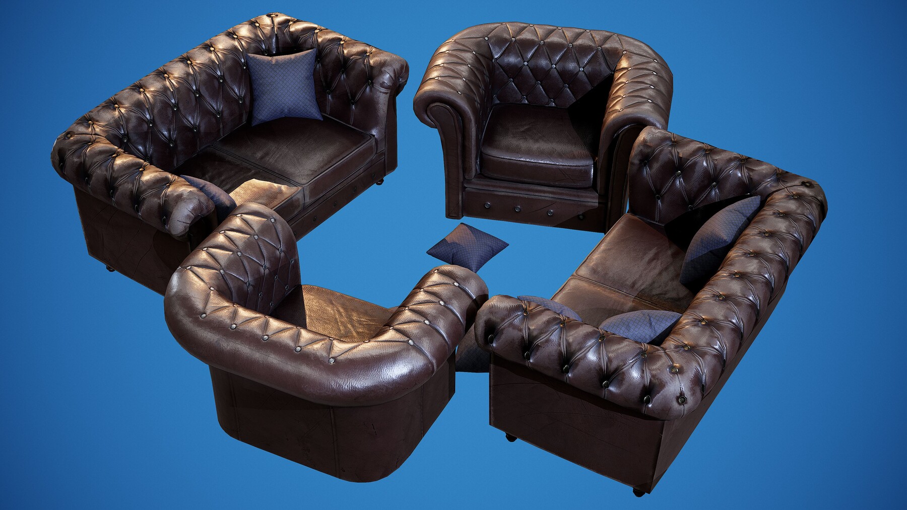 ArtStation - Chesterfields - PBR Game Ready Props | Game Assets