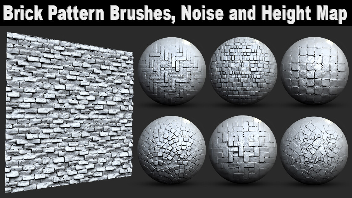 ArtStation - Brick Pattern Brushes, Noise and Height Map | Brushes