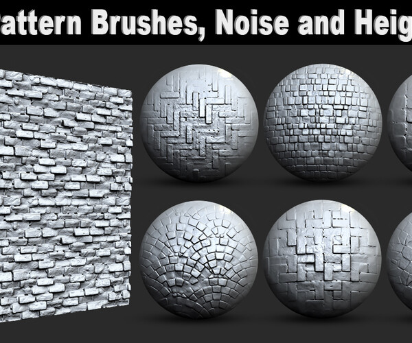ArtStation - Brick Pattern Brushes, Noise and Height Map | Brushes