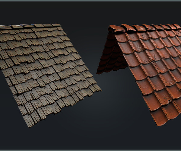 ArtStation - 7 Roof Tile Textures Sets + Marmoset RenderScene | Game Assets