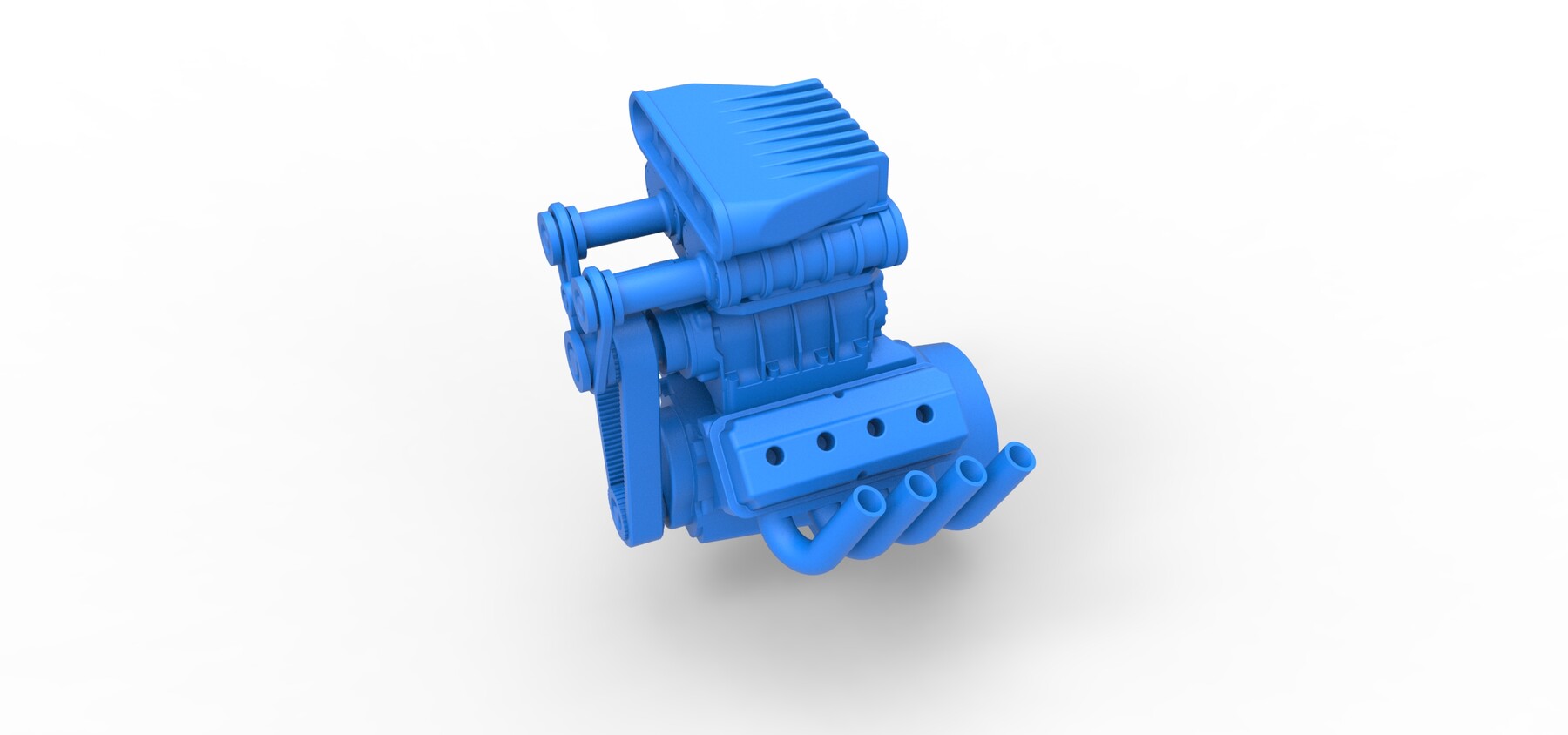 ArtStation - 3D printable Diecast engine V8 with triple supercharger ...