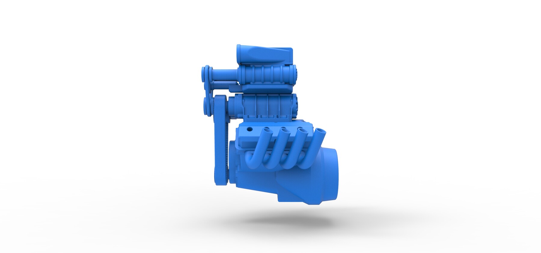 ArtStation - 3D printable Diecast engine V8 with triple supercharger ...