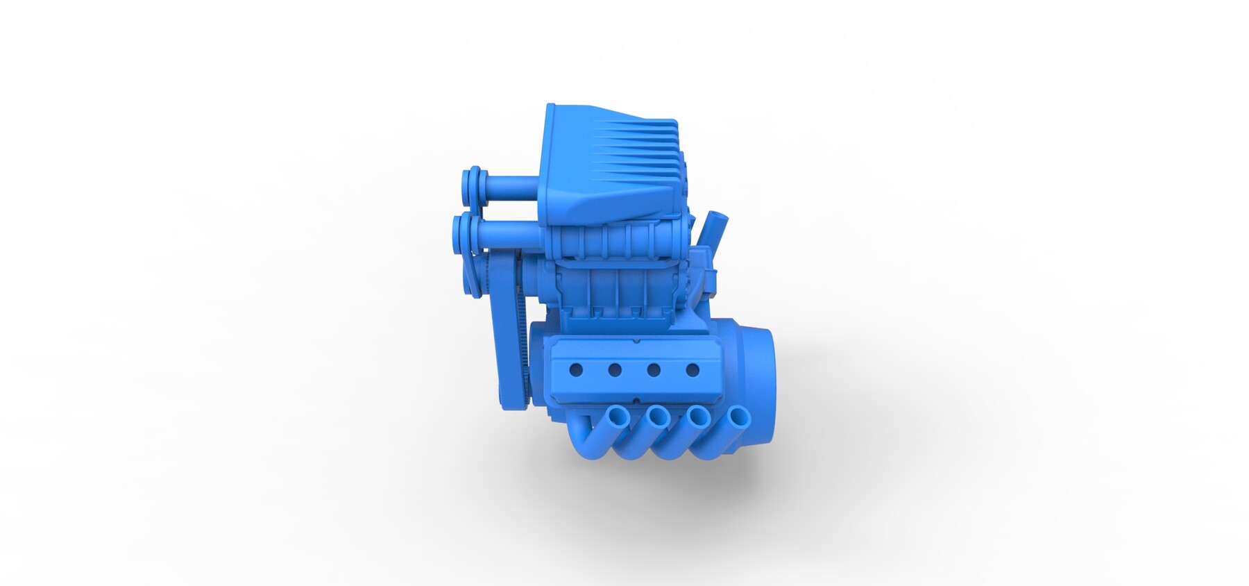 ArtStation - 3D printable Diecast engine V8 with triple supercharger ...