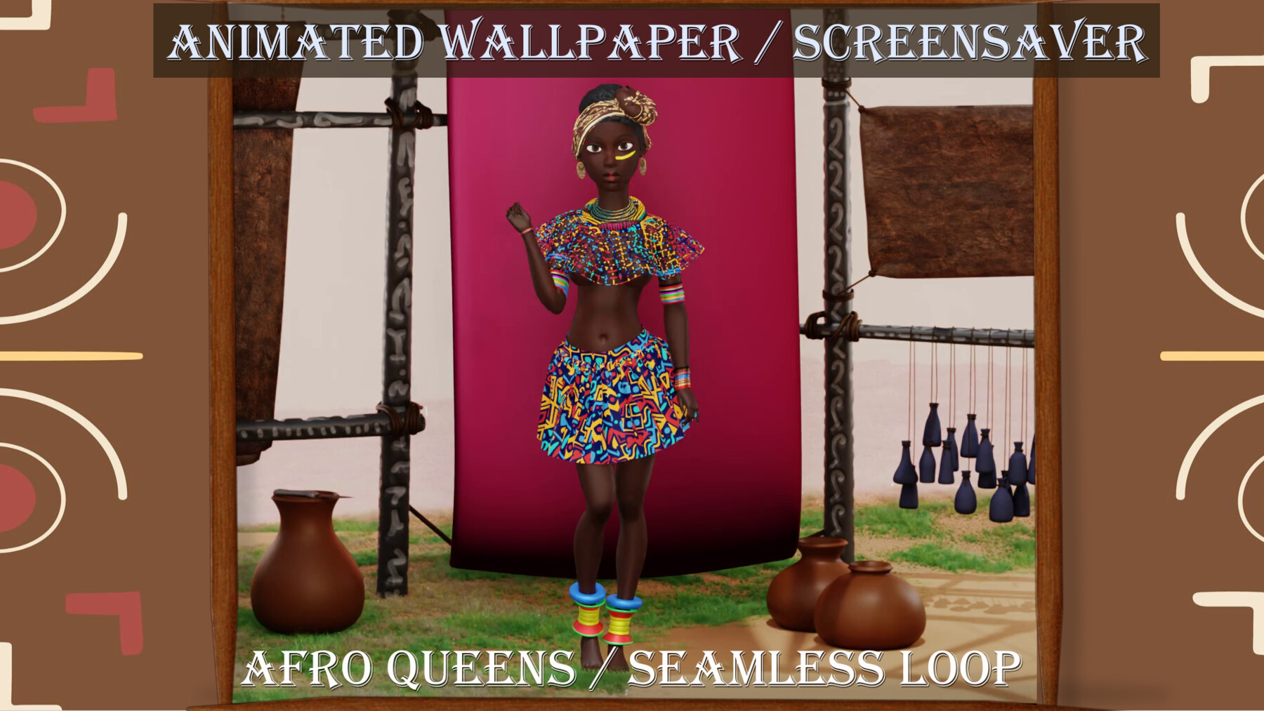 ArtStation - Afro Queens Animated Background / Wallpaper | Artworks