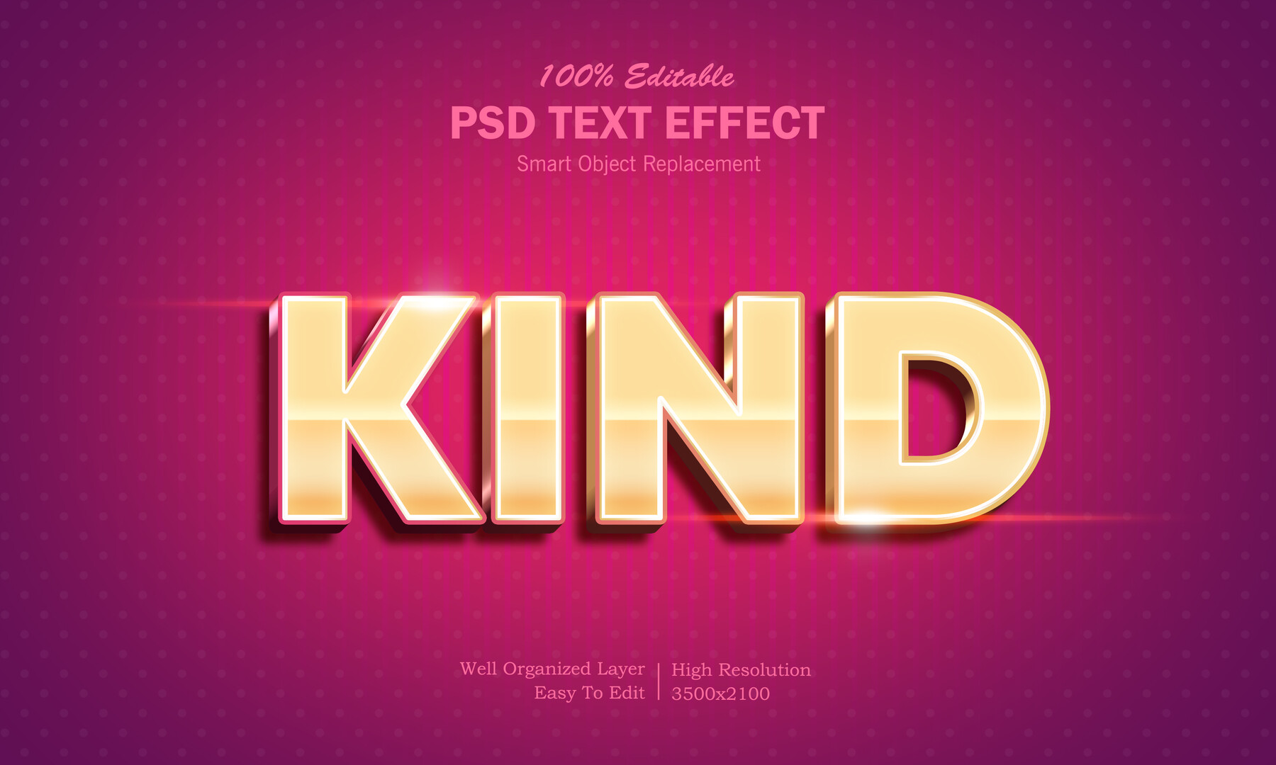 ArtStation - 3D Kind. PSD fully editable text effect. Layer style PSD ...