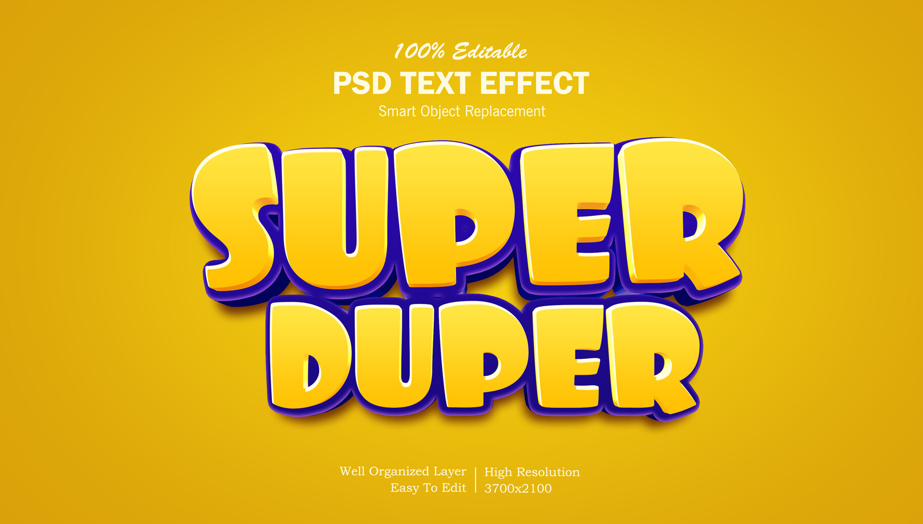 ArtStation - 3D Super Duper. PSD fully editable text effect. Layer ...