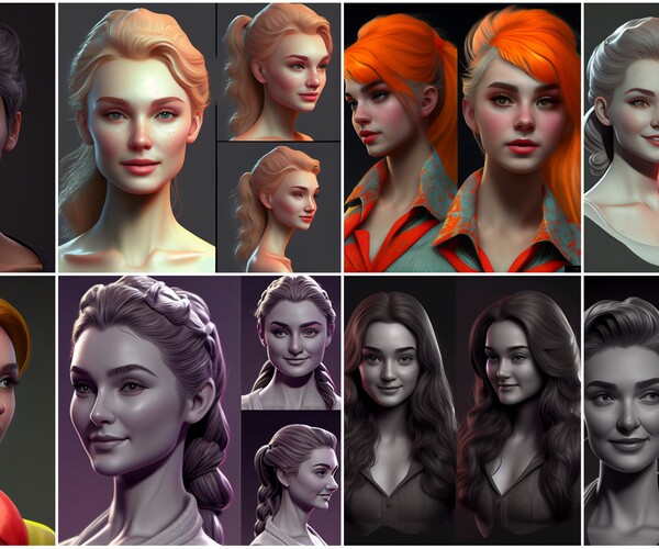 ArtStation - +270 Female Hair Styles | 4K | Artworks