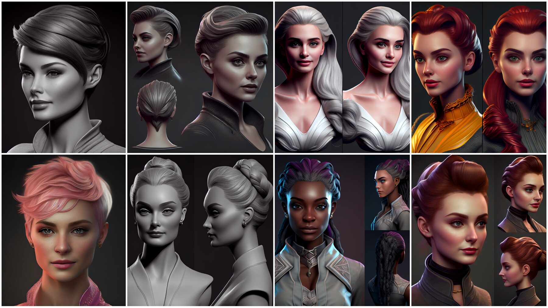 ArtStation - +270 Female Hair Styles | 4K | Artworks
