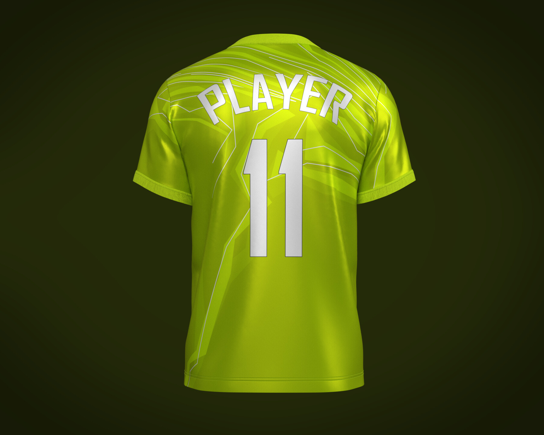 ArtStation - Soccer Football Neon Green color Jersey Player-11 | Resources