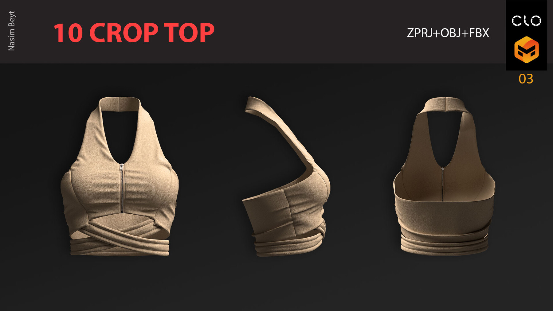 ArtStation - 10 CROP TOP PACK (VOL.04). Marvelous Designer/Clo3D ...