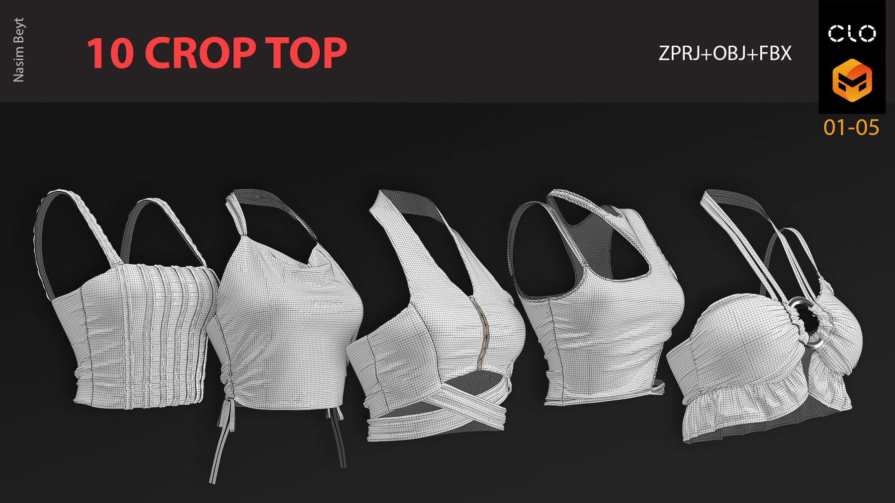 ArtStation - 10 CROP TOP PACK (VOL.04). Marvelous Designer/Clo3D ...