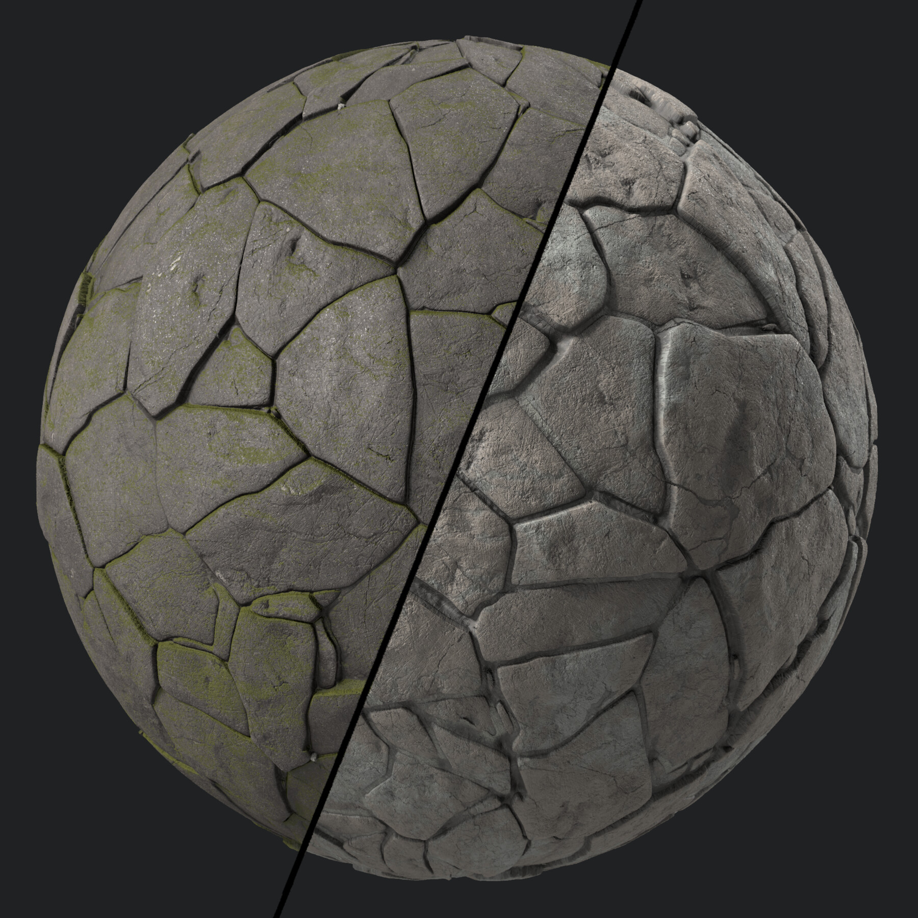 ArtStation - Stone Wall Materials 52- Stone By Moss|Sbsar Pbr 4k ...