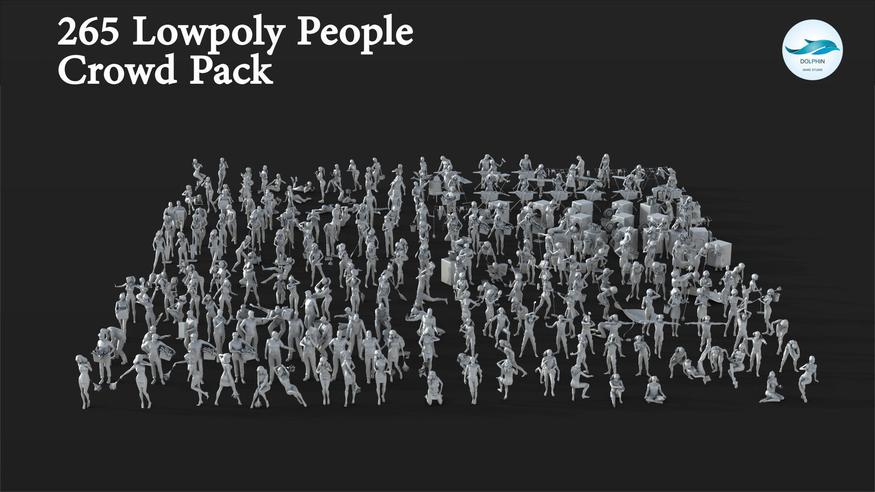 ArtStation - 1400 Lowpoly People Crowd | Game Assets