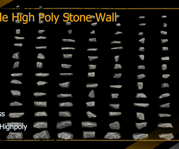 ArtStation - Tileable Stone Wall High Poly for Seamless Textures ...