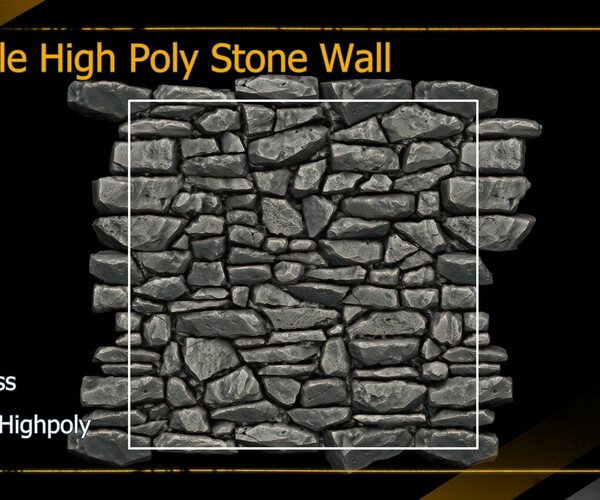 ArtStation - Tileable Stone Wall High Poly for Seamless Textures ...