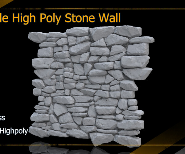 ArtStation - Tileable Stone Wall High Poly for Seamless Textures ...
