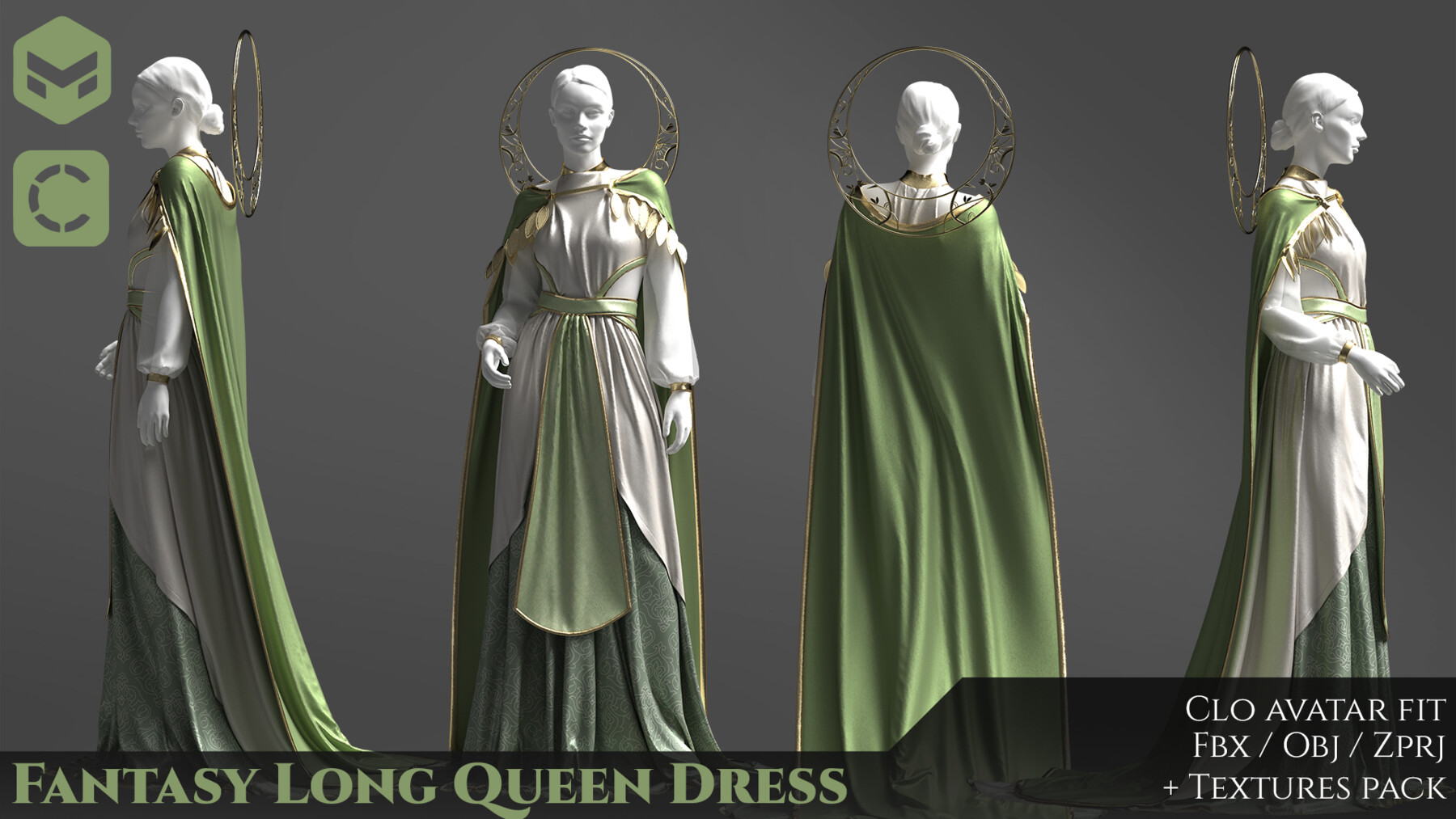 ArtStation - Fantasy Long Queen Dress | Resources