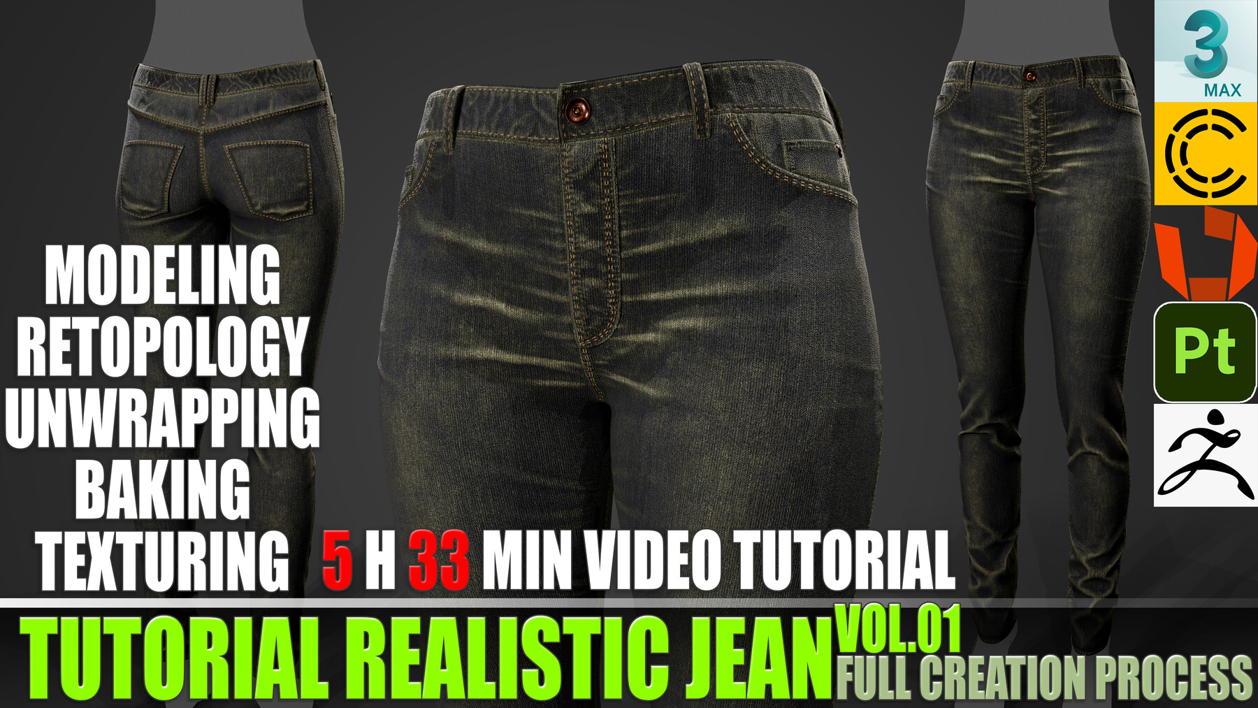 ArtStation - Tutorial Realistic Jean + MD / Clo3d + Project files + Video Tutorial Vol.01 ...