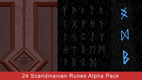 ArtStation - 24 Scandinavian Runes Alpha Pack | Brushes