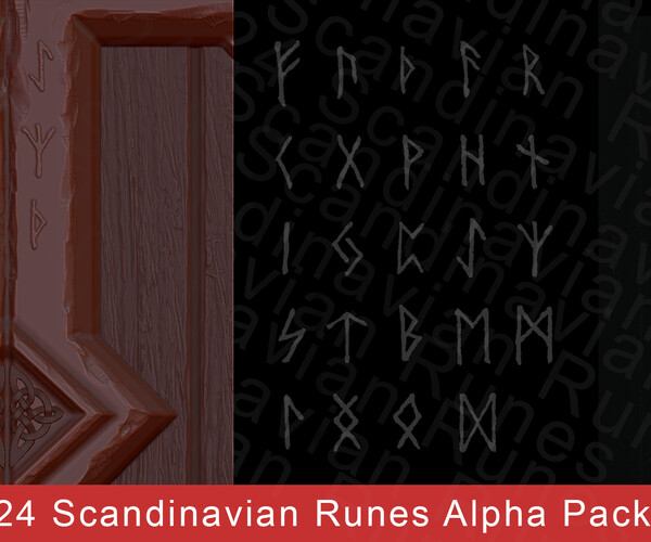 ArtStation - 24 Scandinavian Runes Alpha Pack | Brushes