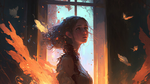 ArtStation - Reflections on Time: A Digital Painting of Memories and Musings 2 | Artworks