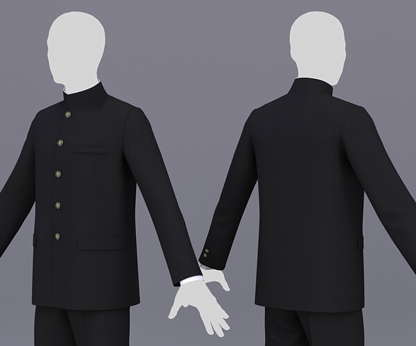 ArtStation - Japanese School Uniform (Male and Female) | Resources
