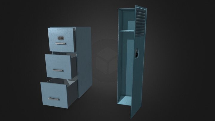 ArtStation - Low Poly Lockers | Game Assets