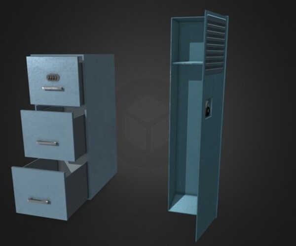 ArtStation - Low Poly Lockers | Game Assets