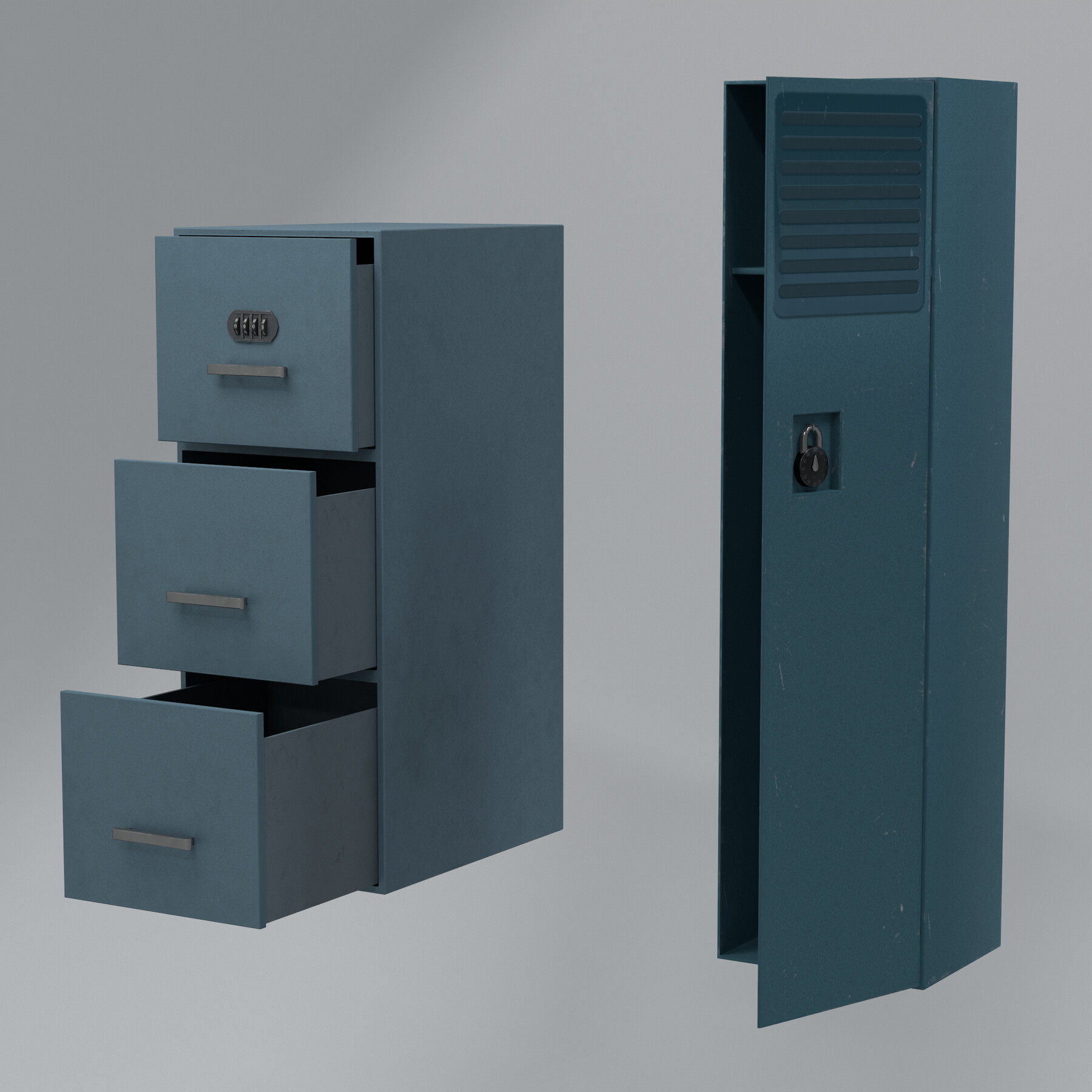 ArtStation - Low Poly Lockers | Game Assets