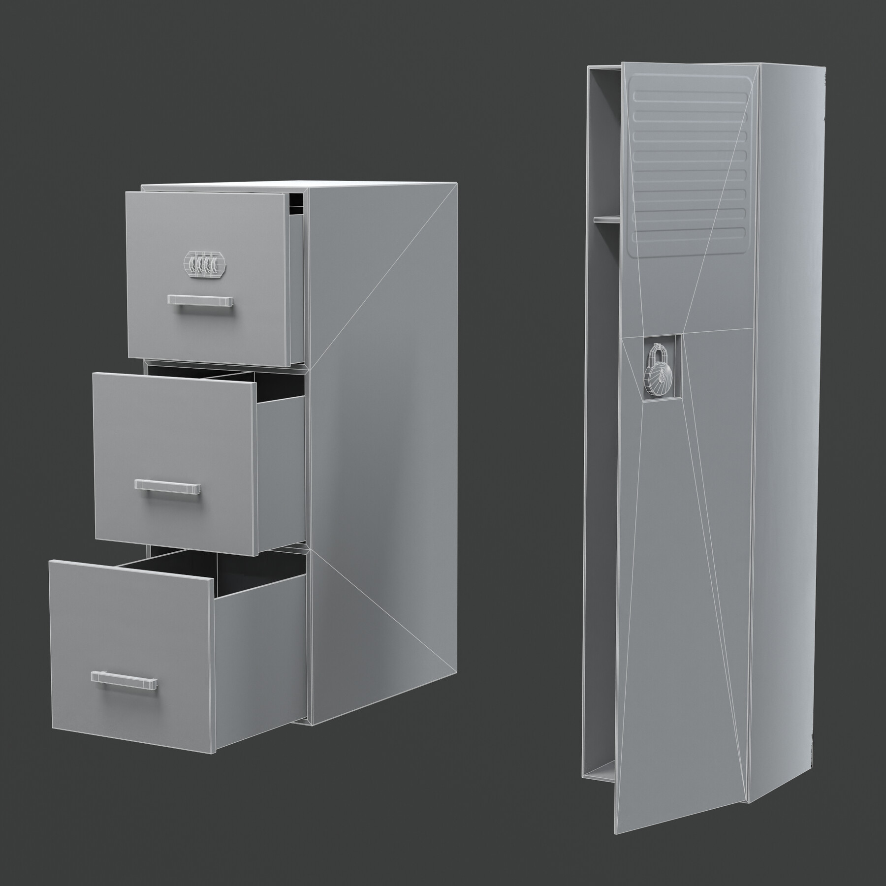 ArtStation - Low Poly Lockers | Game Assets