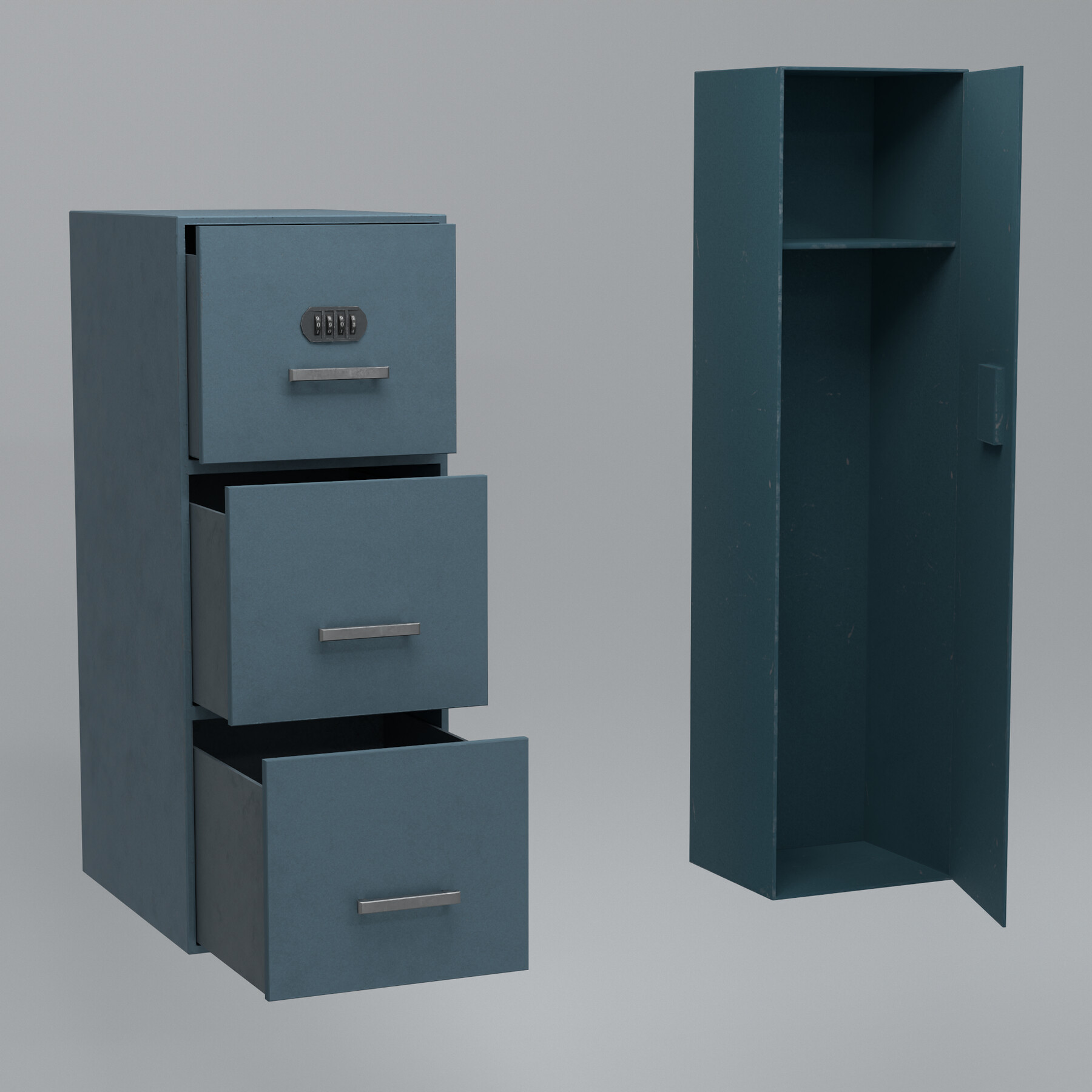 ArtStation - Low Poly Lockers | Game Assets