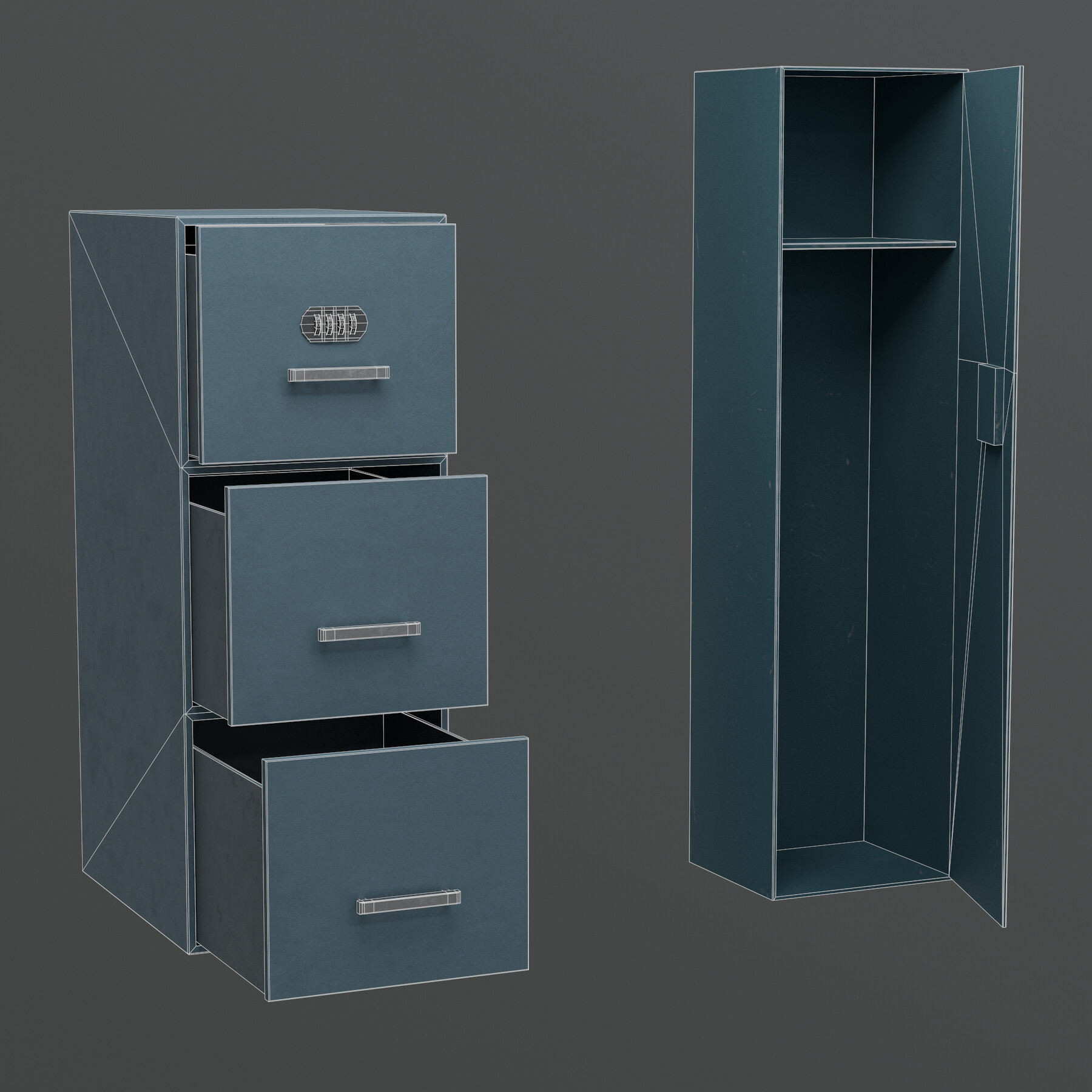 ArtStation - Low Poly Lockers | Game Assets