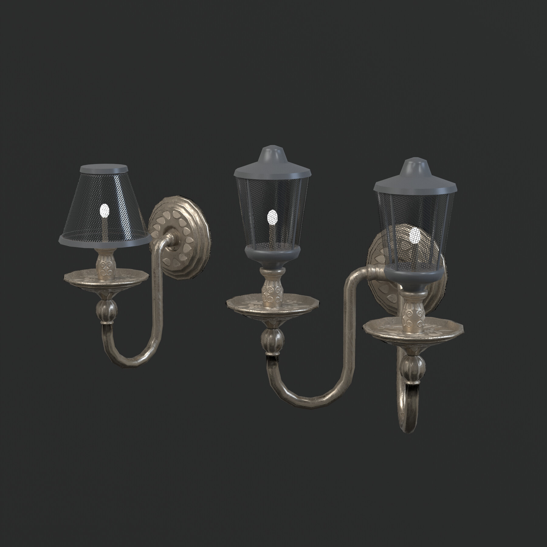 ArtStation - Low Poly Wall Lamp Set | Game Assets