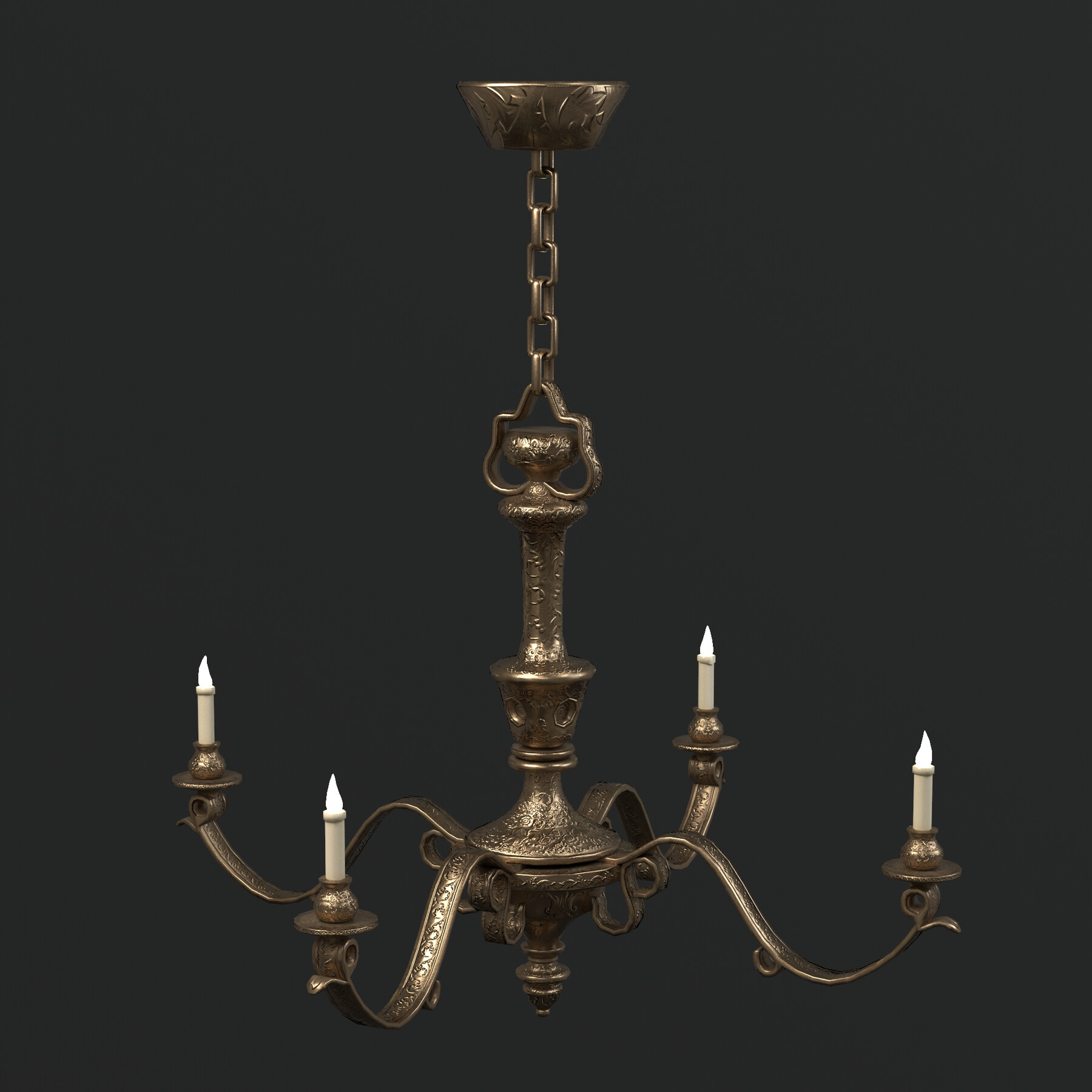 ArtStation - Mid Low Poly Chandelier for Game | Game Assets
