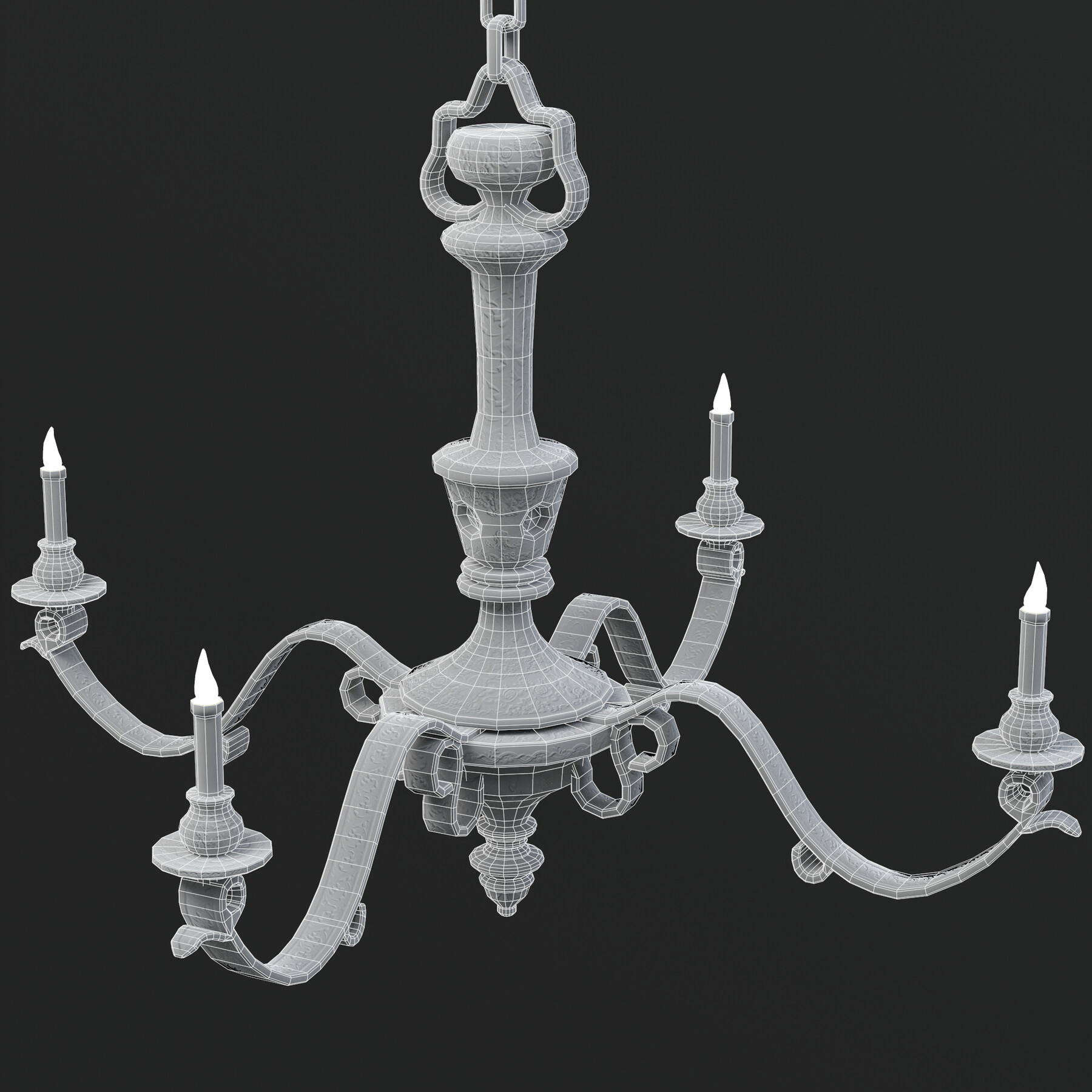 ArtStation - Mid Low Poly Chandelier for Game | Game Assets