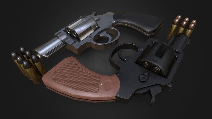 ArtStation - Low Poly Snub-nosed Revolver | Game Assets