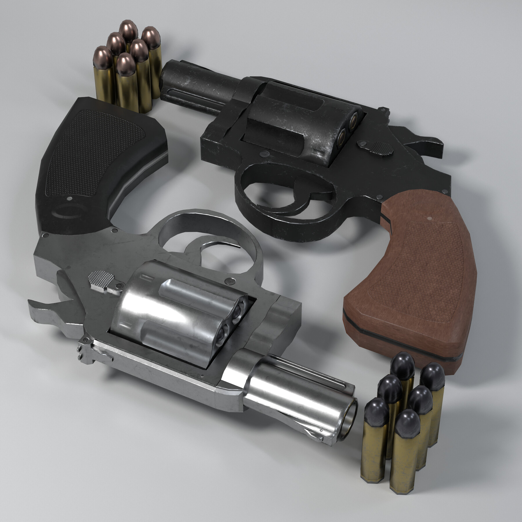 ArtStation - Low Poly Snub-nosed Revolver | Game Assets