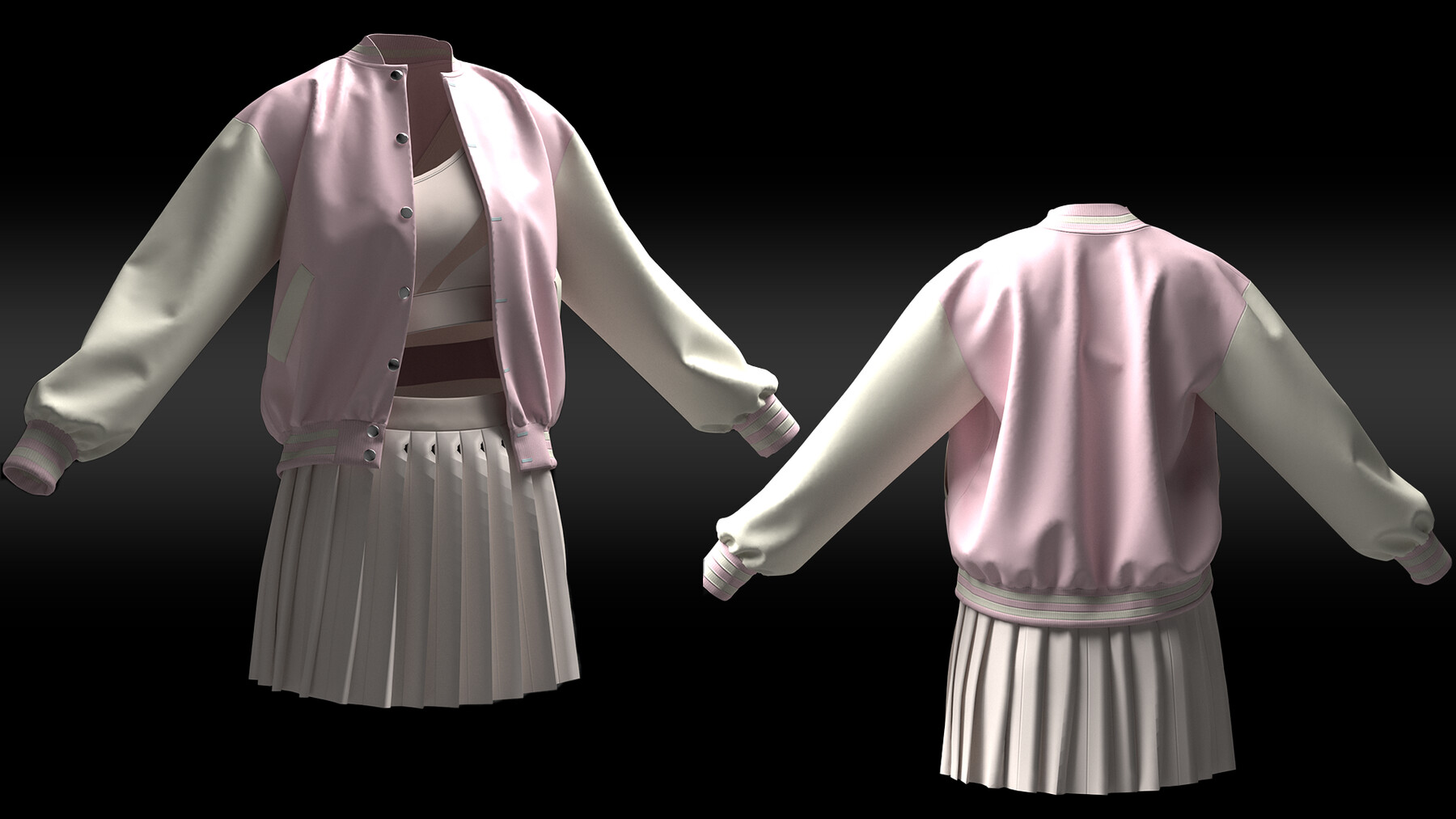 ArtStation - 2 Girl's Sport Set-3 | Game Assets