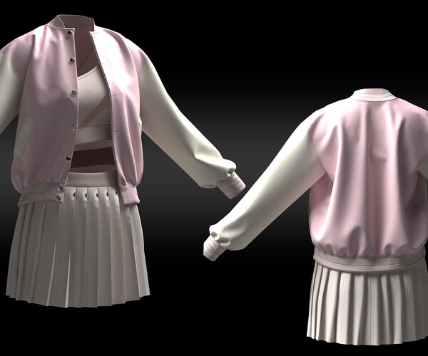 ArtStation - 2 Girl's Sport Set-3 | Game Assets