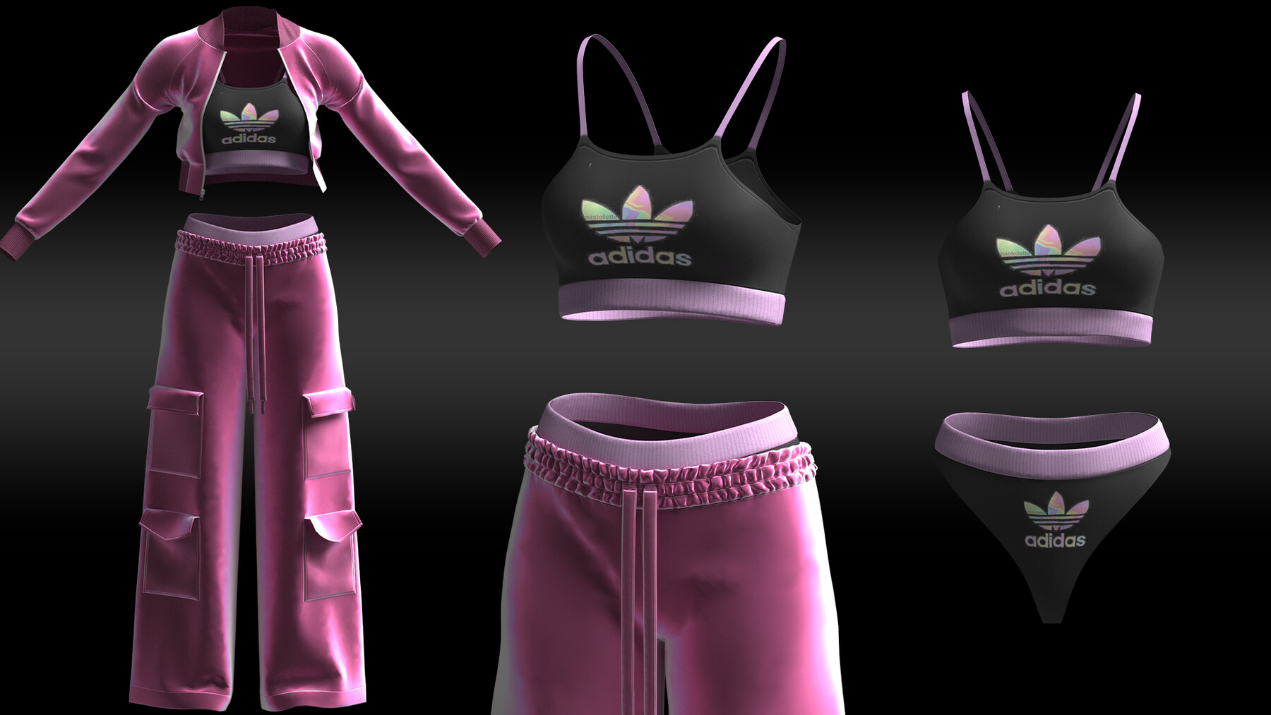 ArtStation - 2 Girl's Sport Set-3 | Game Assets