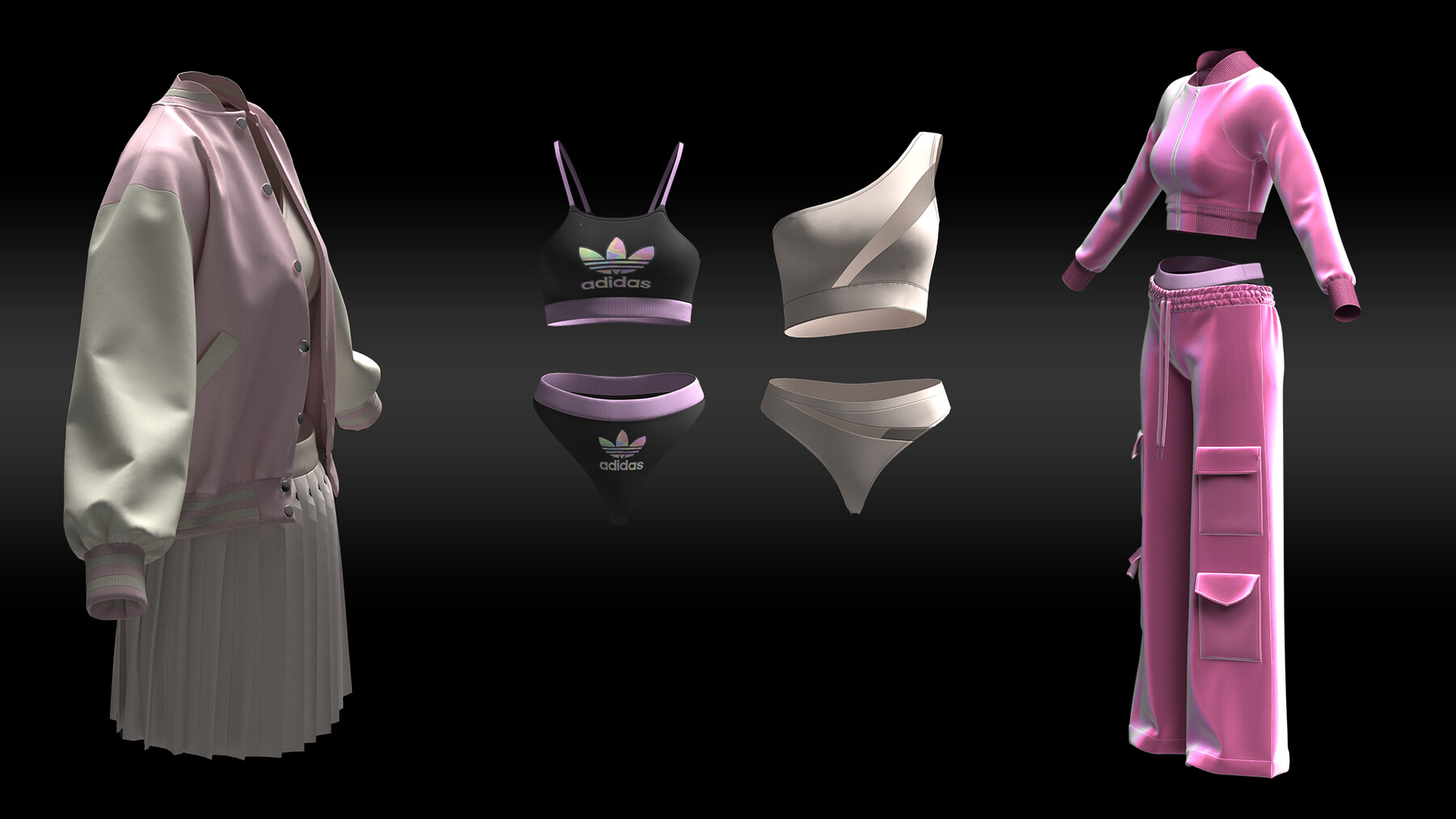 ArtStation - 2 Girl's Sport Set-3 | Game Assets