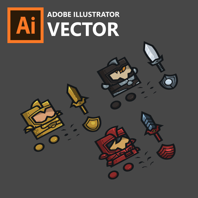 ArtStation - Rectangle Warrior 3-Packs | Game Assets