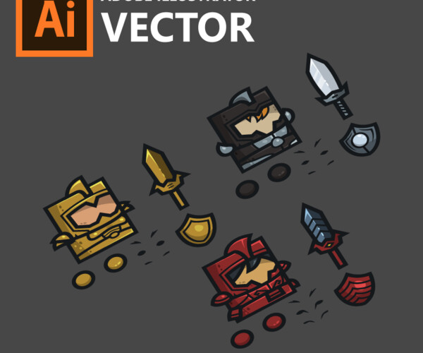 ArtStation - Rectangle Warrior 3-Packs | Game Assets